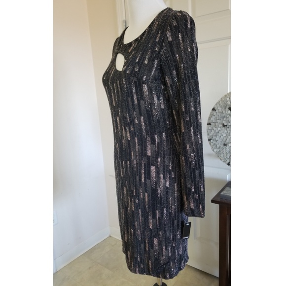 Snap | Dresses | Snap Black Blush Sexy Metallic Party Dress | Poshmark